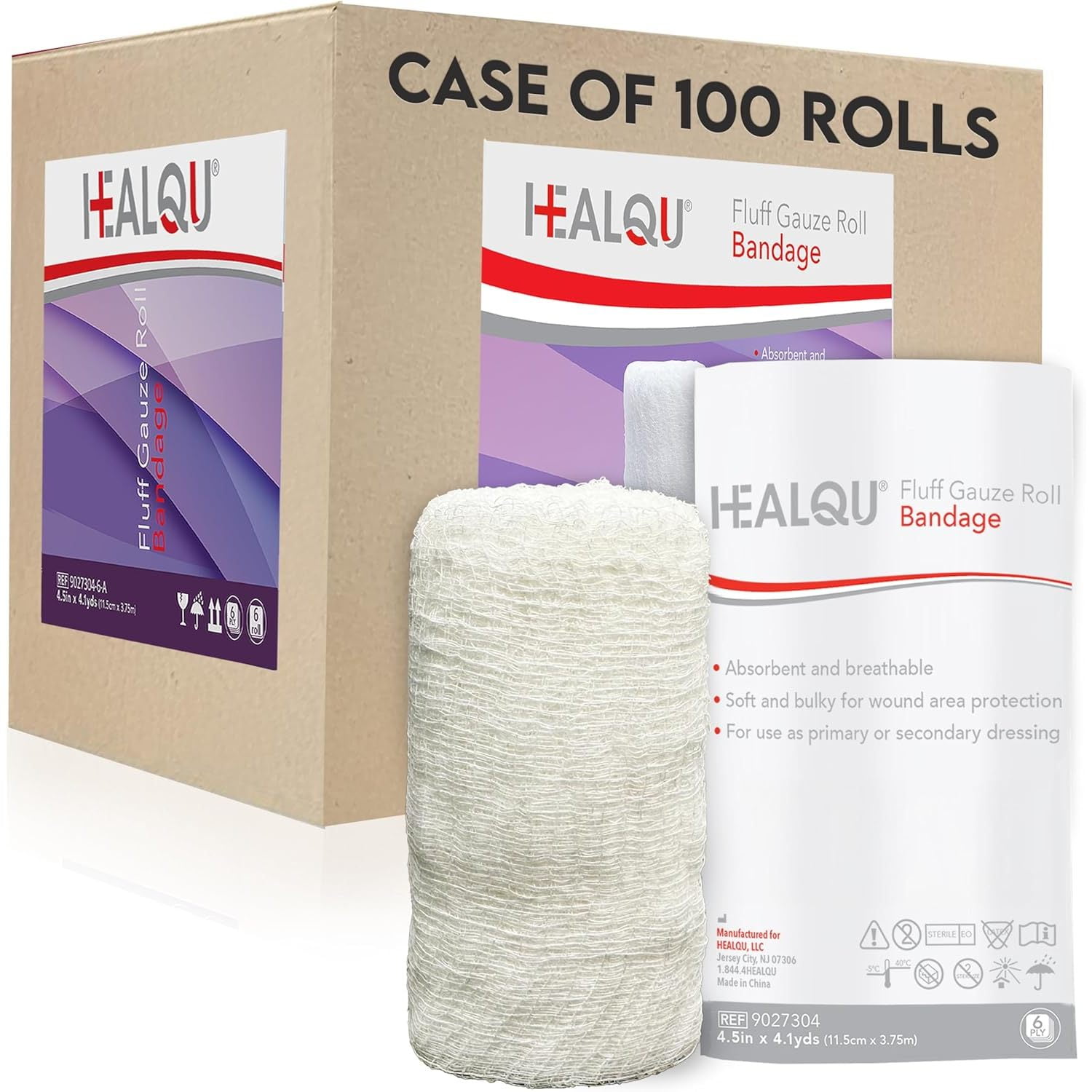 DYXF Kerlix Type Gauze Bandage Rolls - 4 ½ in x 4.1 Yds, 6 Ply - 100 ...