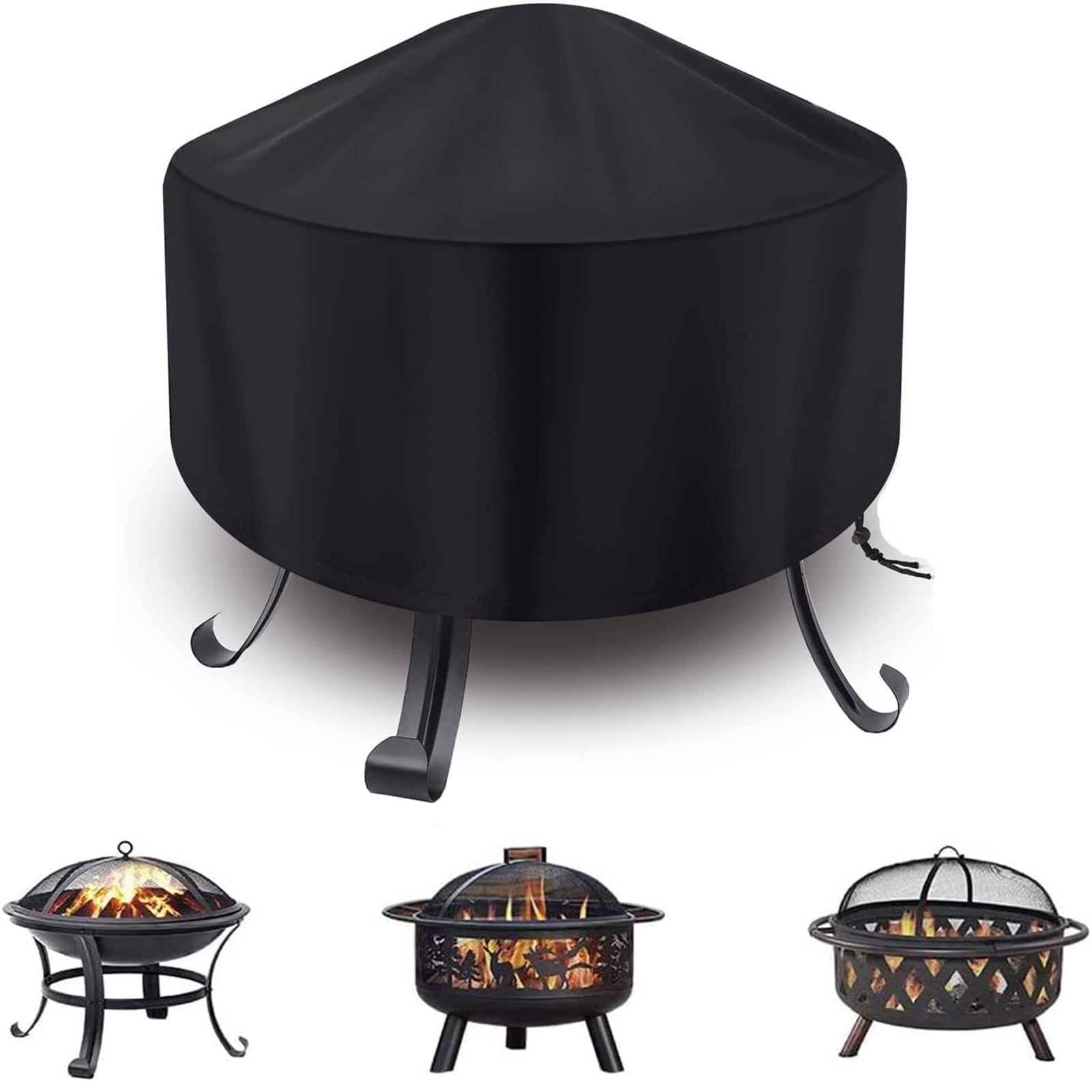 DYstyle 210D Oxford Fabric Round Fire Pit Covers,Waterproof Dustproof ...
