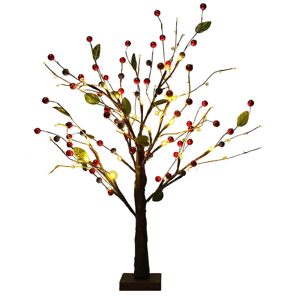 DYstyle Battery Operated DIY Artificial Tree Lamp LED Tabletop Bonsai ...