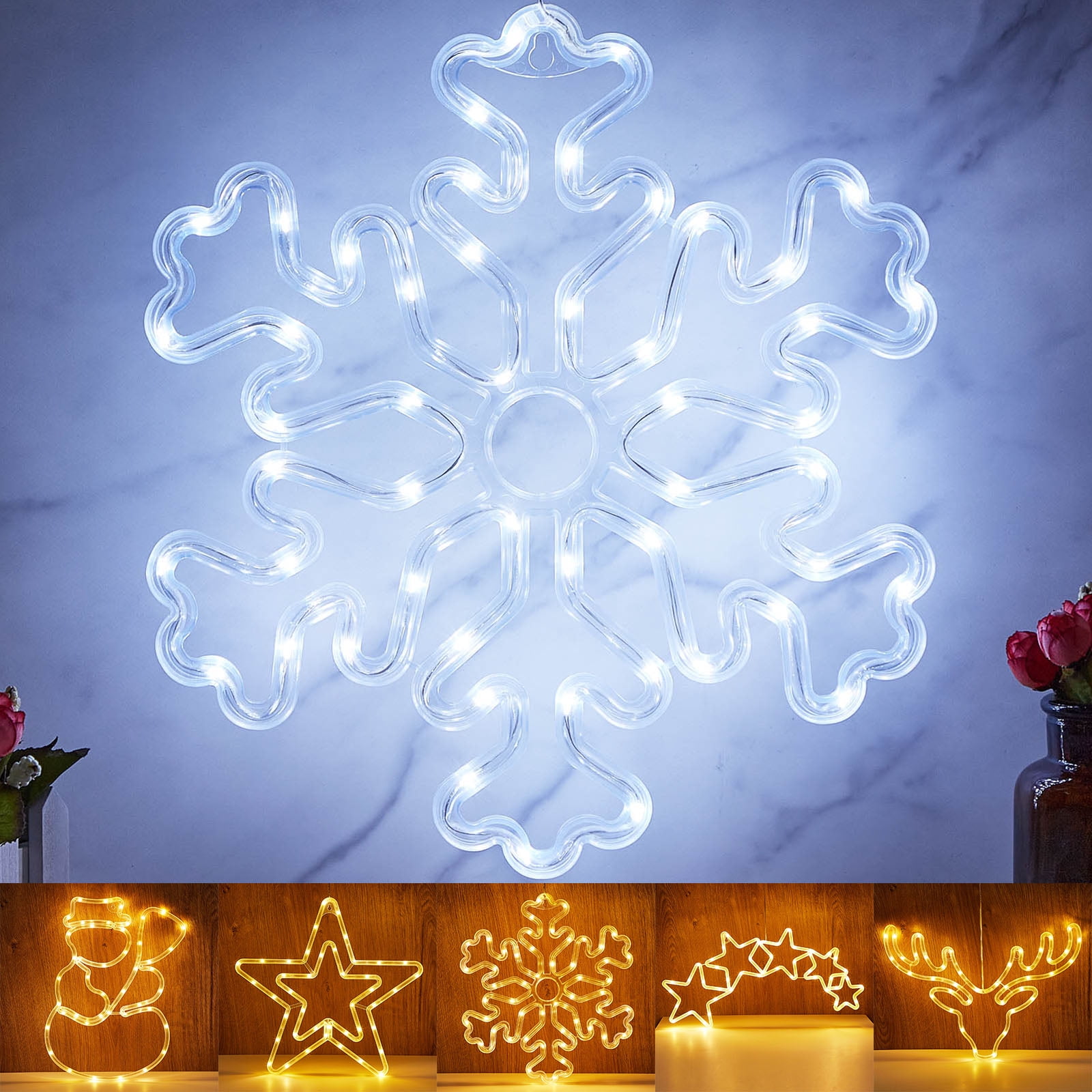 DYstyle Christmas Window Lighted Decorations Window Silhouette Lights ...