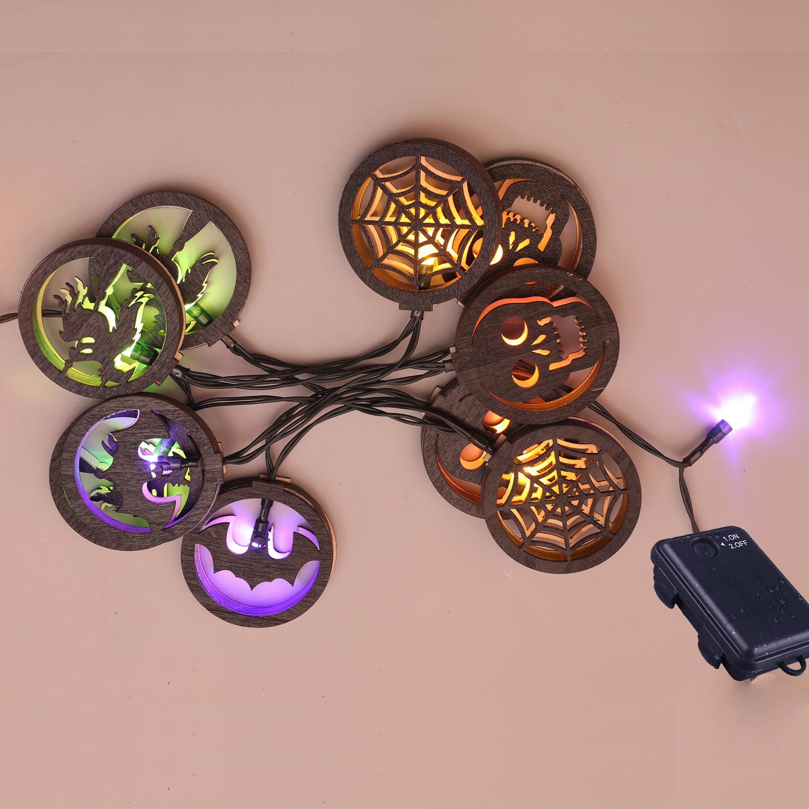 DYstyle Halloween Light String 3M 20 LEDs Bat Skeleton Witch String ...