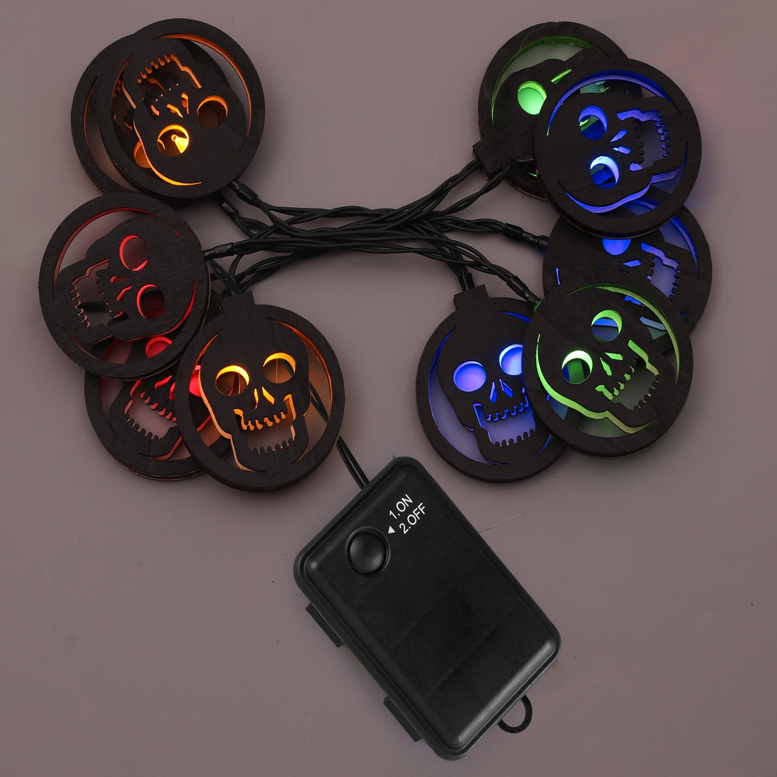 DYstyle Halloween Light String 3M 20 LEDs Bat Skeleton Witch String ...