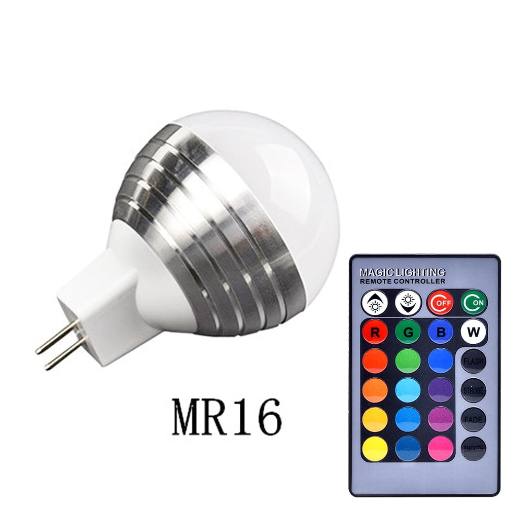 DYstyle LED 1-10 Pack LED RGB Bulb Lamp E14 E27 B22 GU10 MR16 AC85-265V 3W RGB LED Spot Bulbs ...