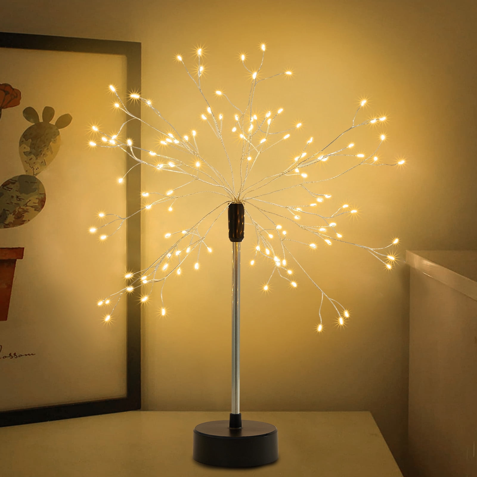 DYstyle LED Firework Table Lights USB Battery Operated Starburst Table ...