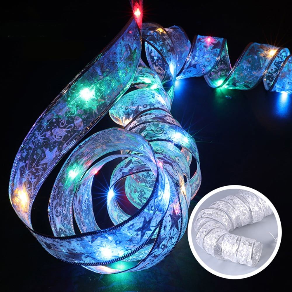 DYstyle LED Golden Ribbon Copper Wire String Lights Waterproof Battery ...