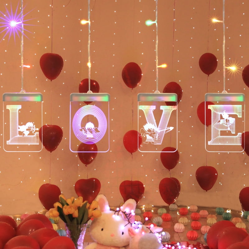 DYstyle Marry ME Letter Acrylic LED String Lights Romantic String Lamp ...