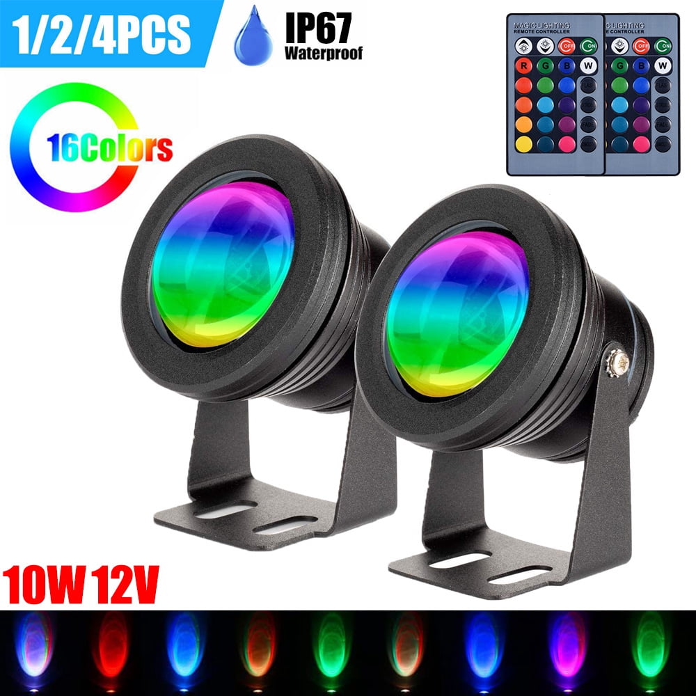 DYstyle RGB LED Underwater Flood Light Waterproof LED Submersible ...