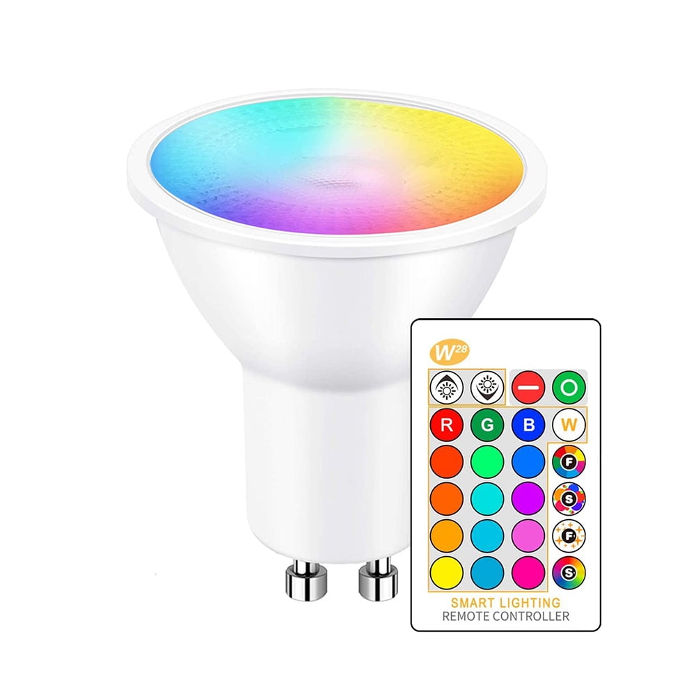 DYstyle RGB Warm Cold White GU10 LED Light Bulbs Remote Control Colour ...