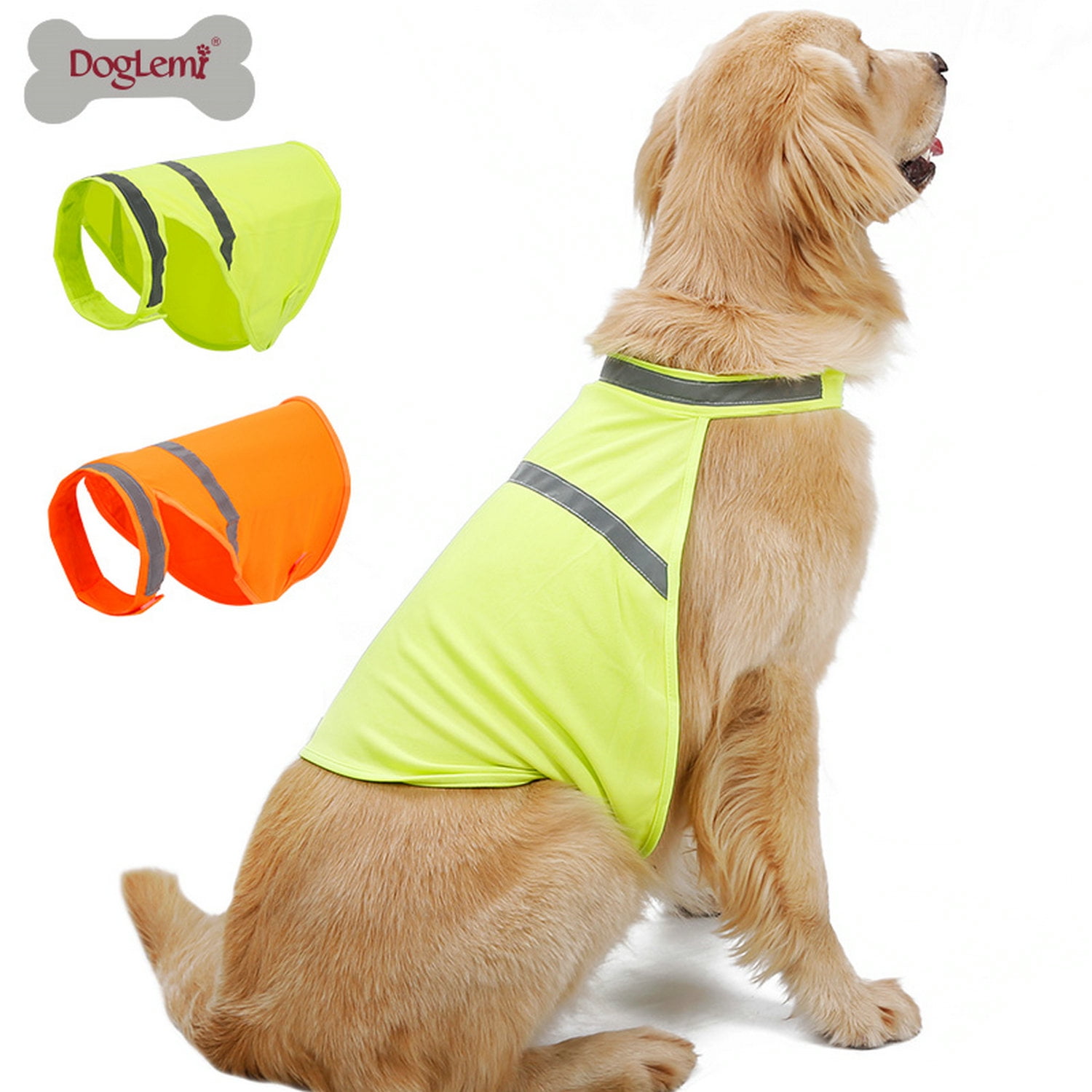 DYstyle Small Teacup Pet Dog Reflective Fluorescent Velcro Luminous Dog ...