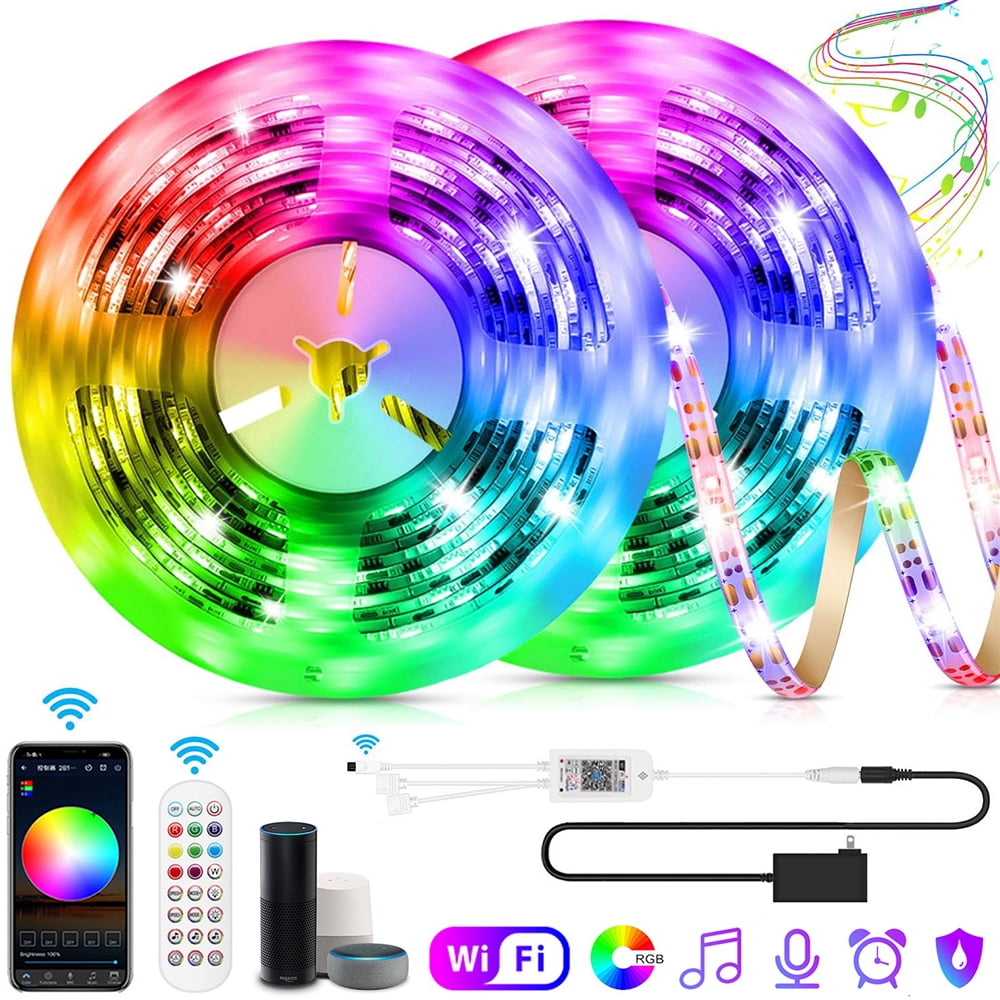 DYstyle Smart WIFI 5050 RGB LEDs Strip Lights Work with Alexa and ...