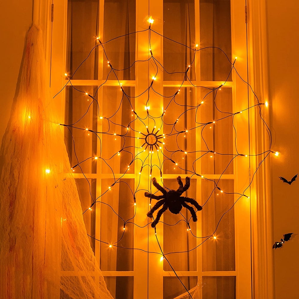 DYstyle Spider Web Light LED Halloween Black Spider Net Light For Party ...