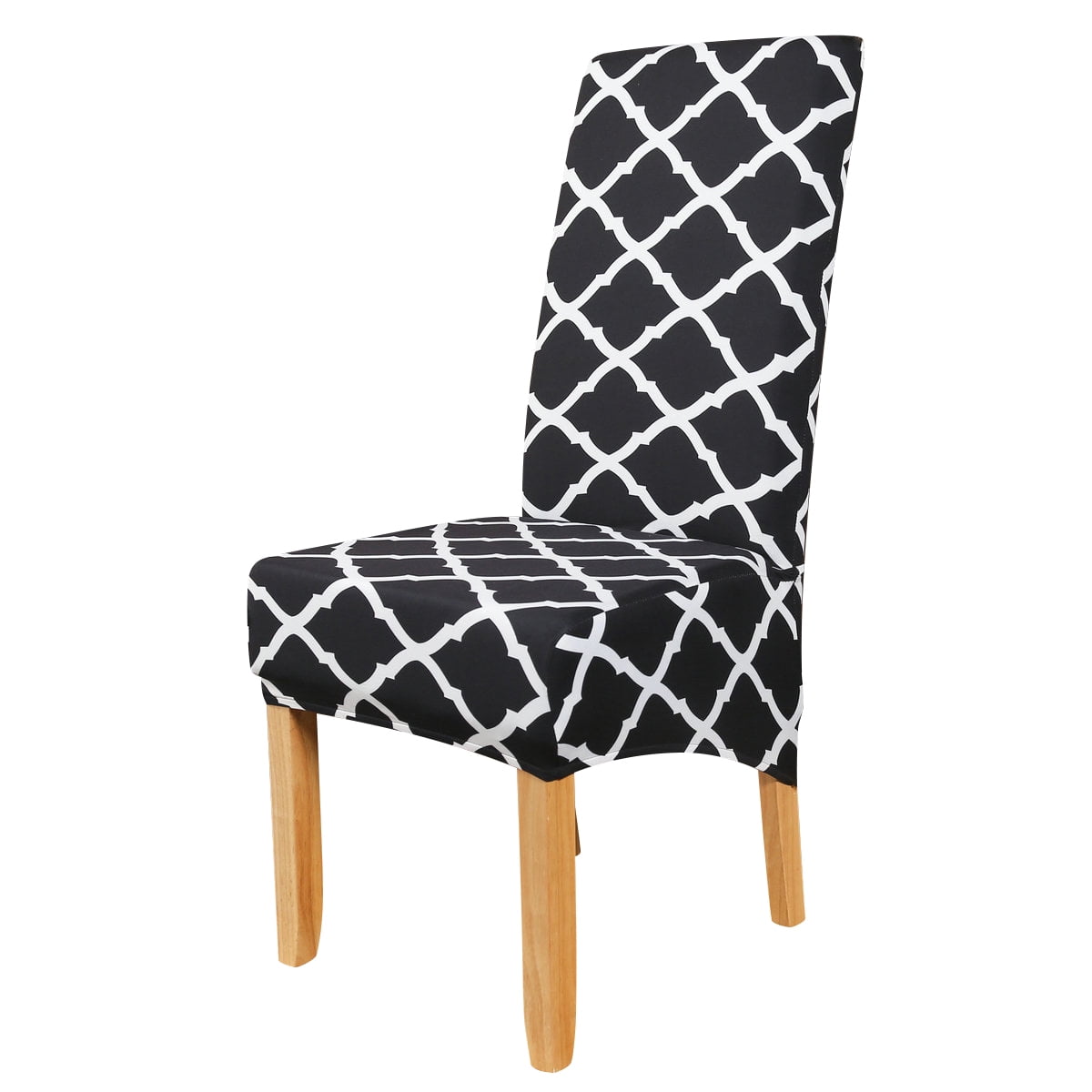 DYstyle Stretch Morocco Printed Large Dining Chair Covers Washable Seat ...