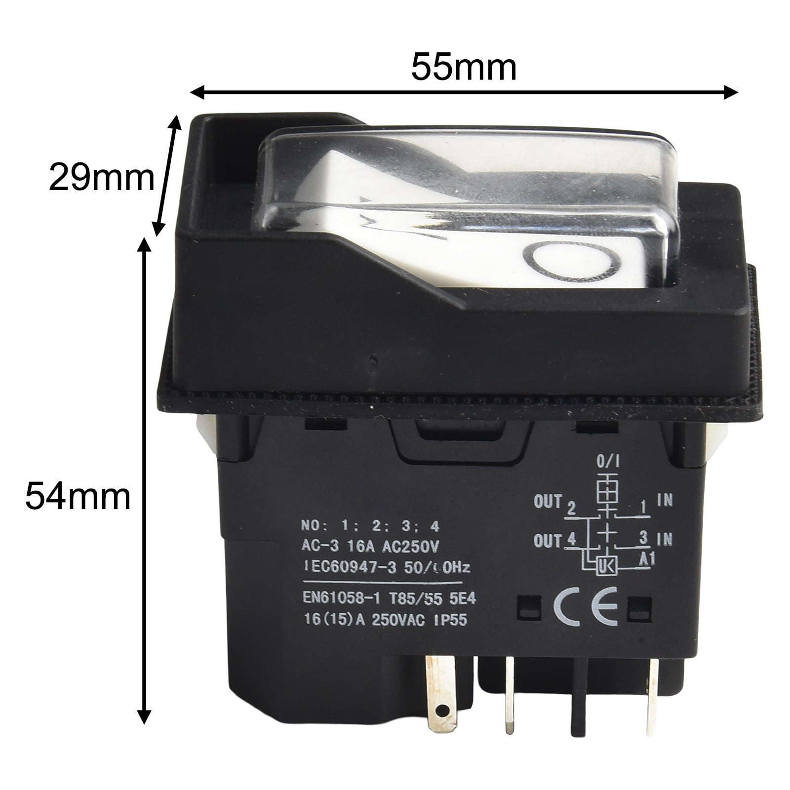 DZ-6 Electromagnetic Pushbutton Switch 16A Normally Open Waterproof ...