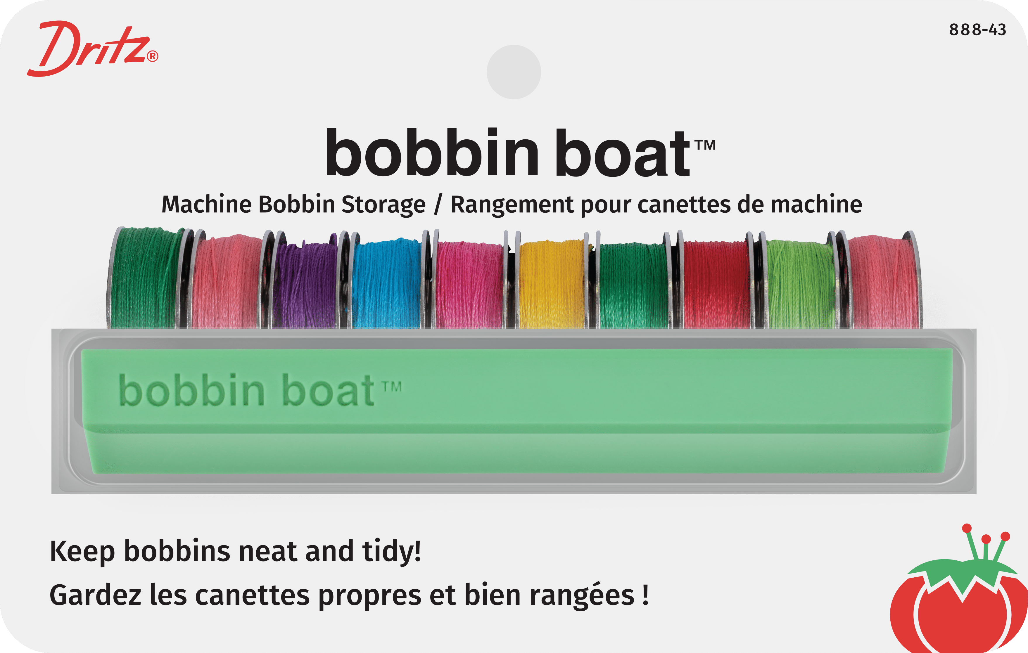 Dritz Bobbin Boat Storage, Holds 10 Class 15 or 66 Bobbins, Compact ...