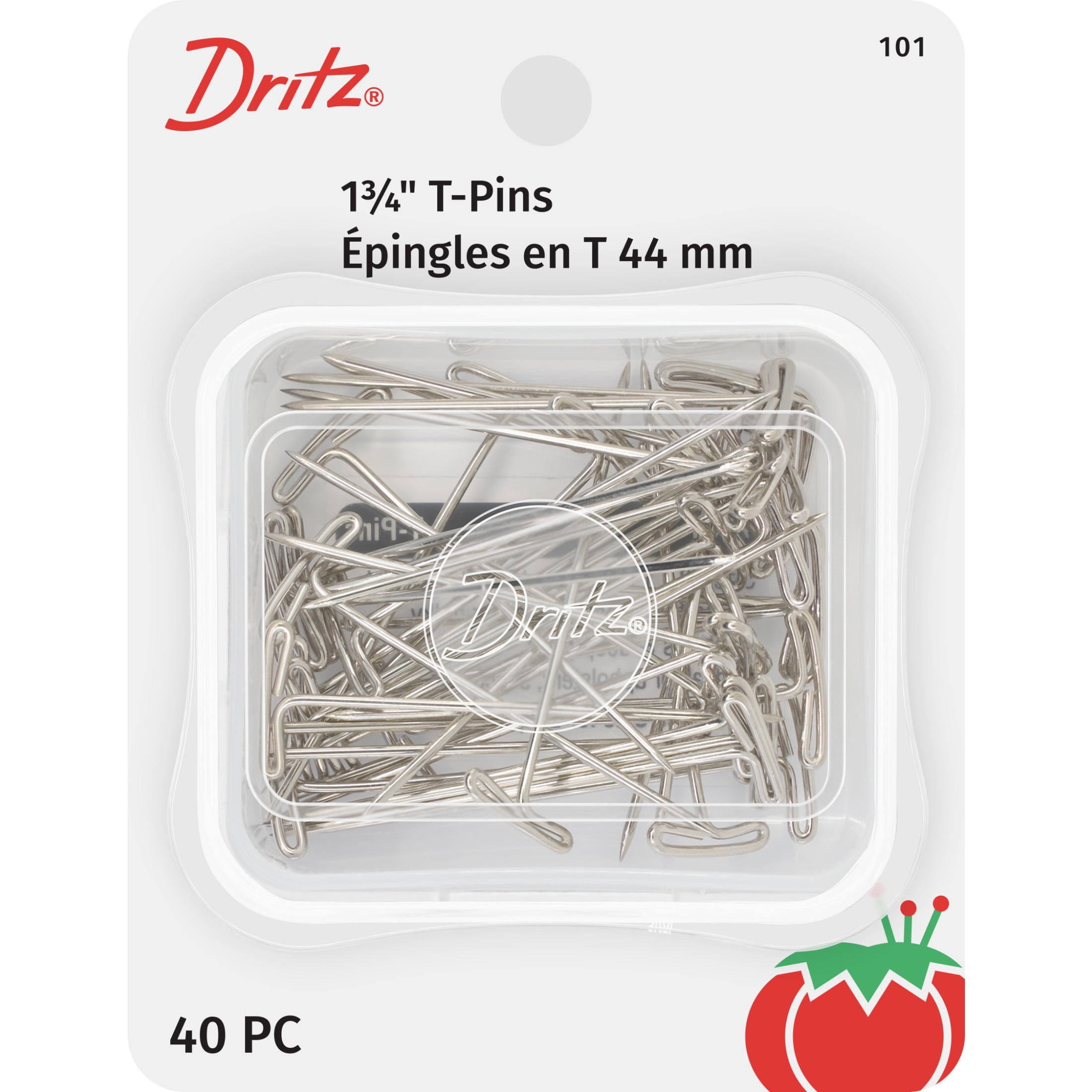 Dritz 1-3/4" T-Pins, 40 Count , Nickel-Plated Steel - Walmart.com