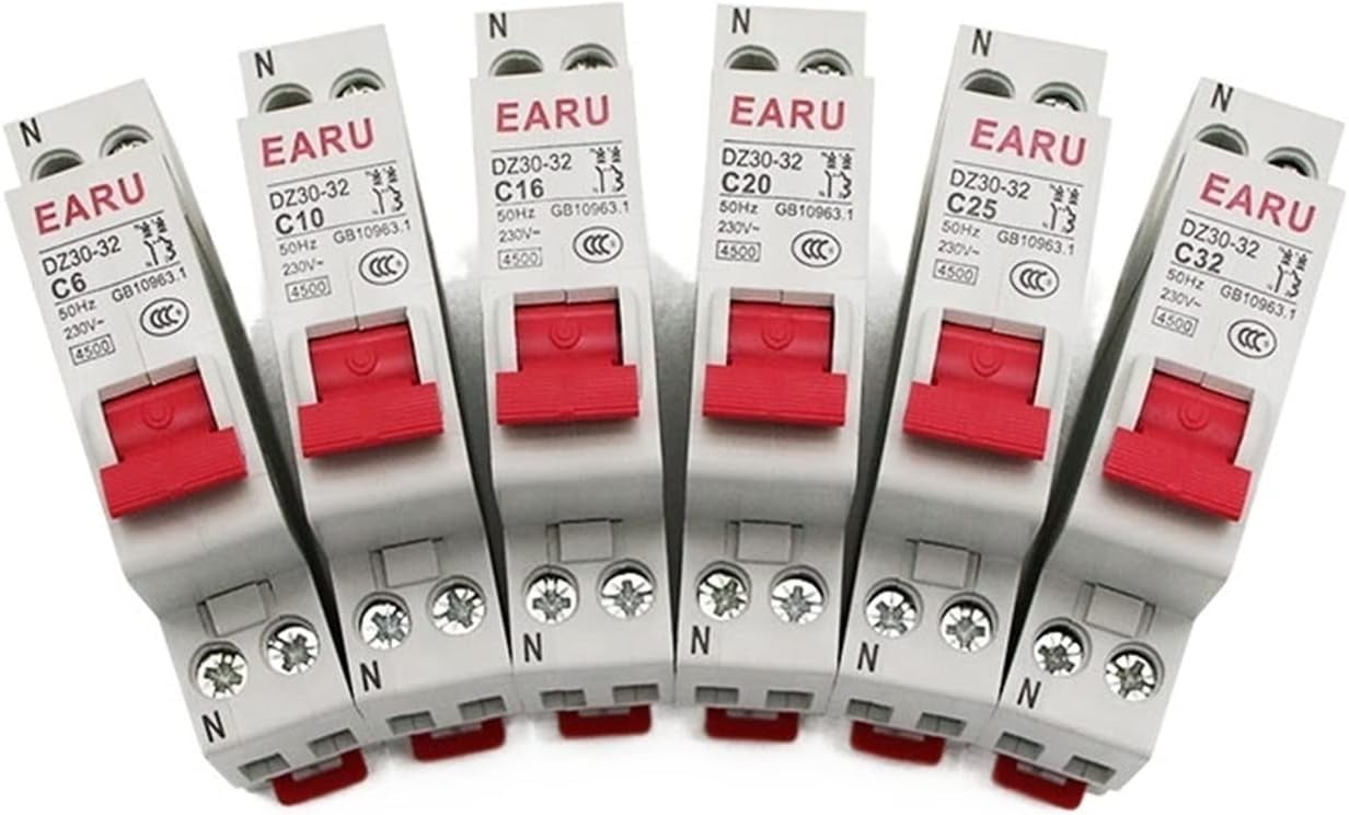DZ30-32 DPN 1P+N Mini Circuit Breaker MCB 6A 10A 16A 20A 25A 32A Din Rail Mounting Cutout ...