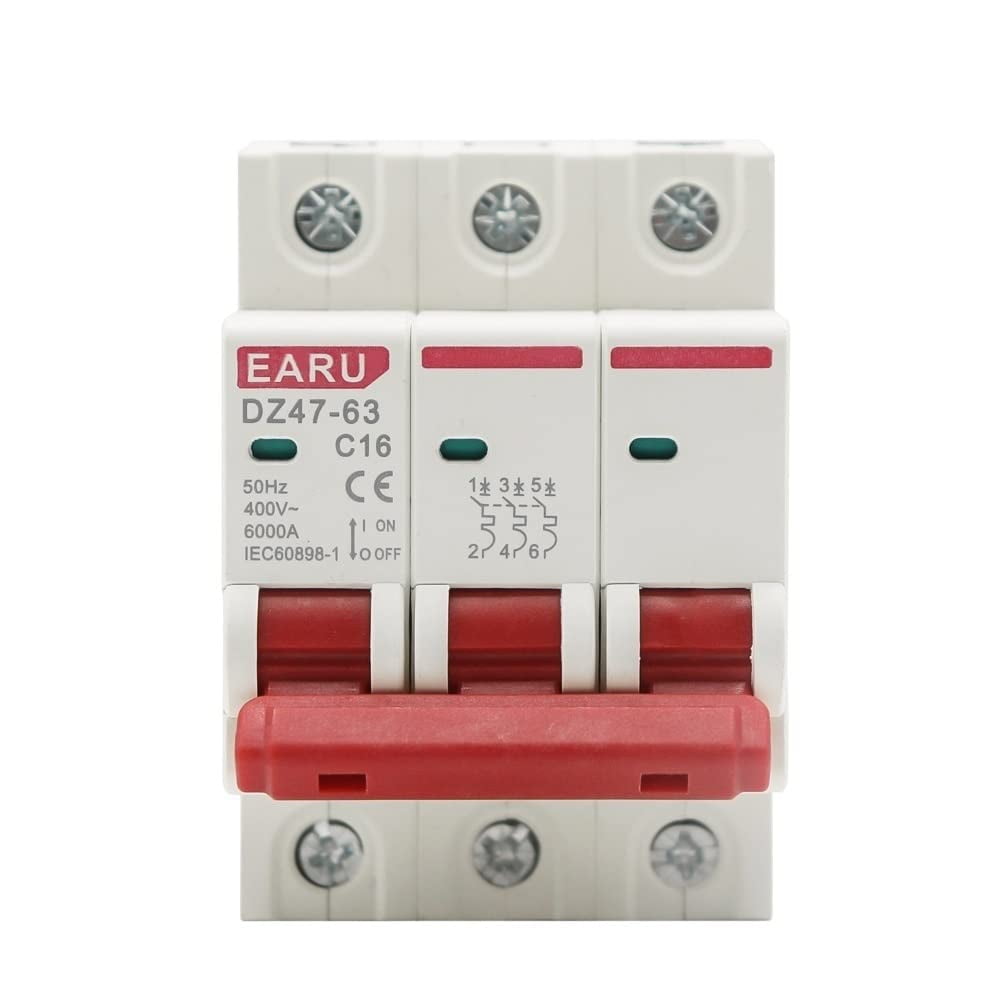 DZ47 3P 3A-63A 400V C Type Mini Circuit Breaker MCB Short Overload Circuit Protector 35mm Din ...