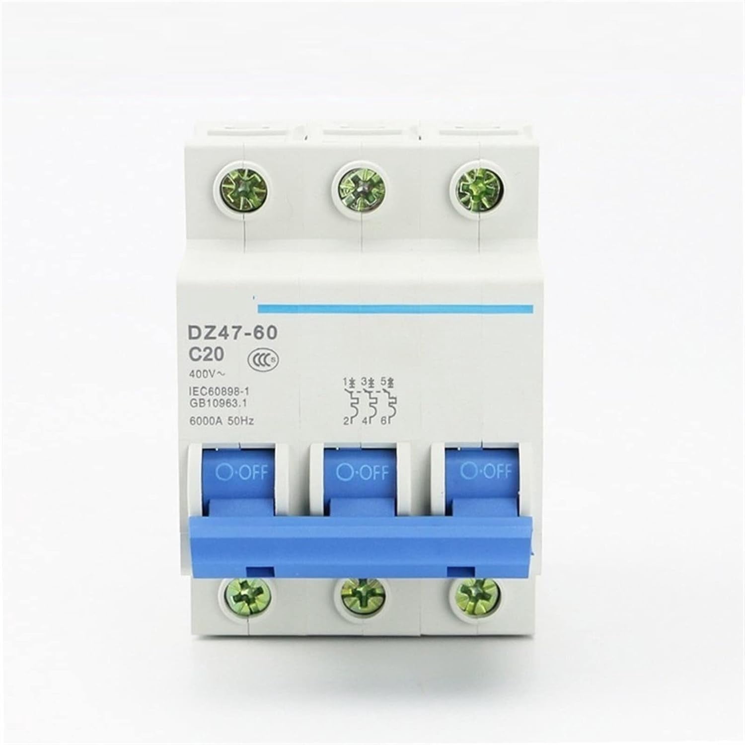 DZ47-60 3P AC 230/400V Breaker Electromagnetic Release Type C Overload ...