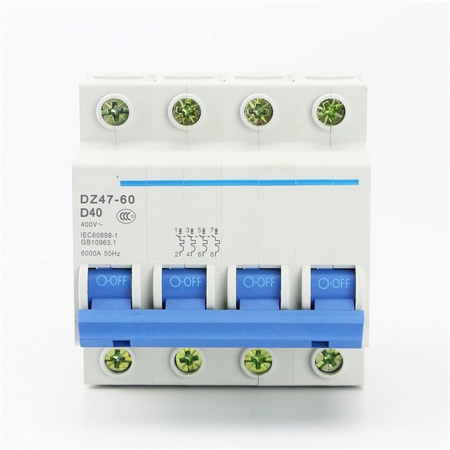 DZ47-60 4P AC 230/400V Breaker D1 2 3 4 5 6 10 15 16 20 25 32 40 50 60A Type D Heavy Equipment ...