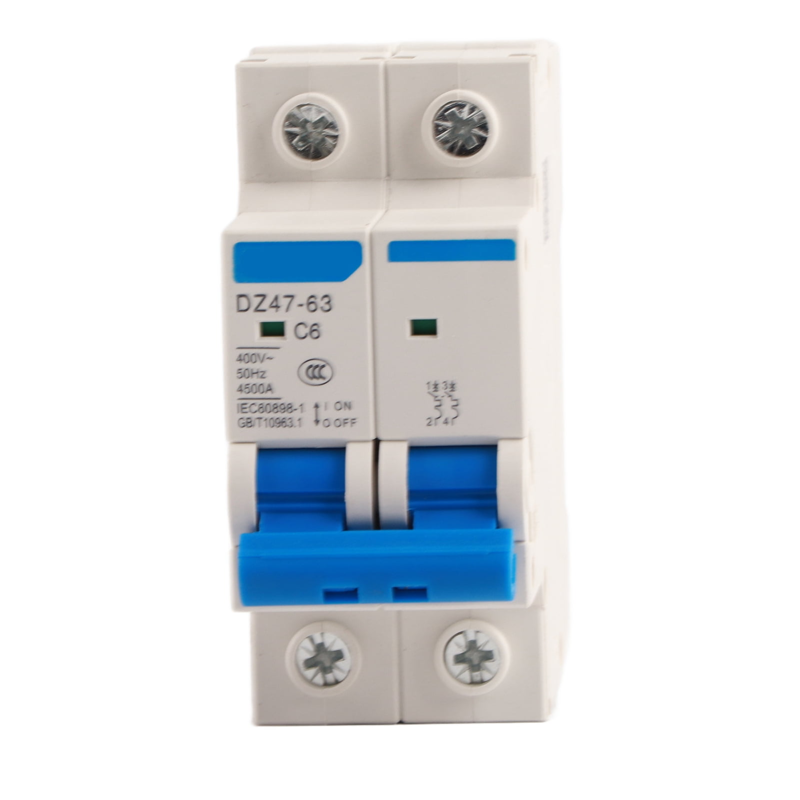 DZ47-63 2 P Mini Circuit Breaker Cutout Switch Breaker 400VAC（6A ...
