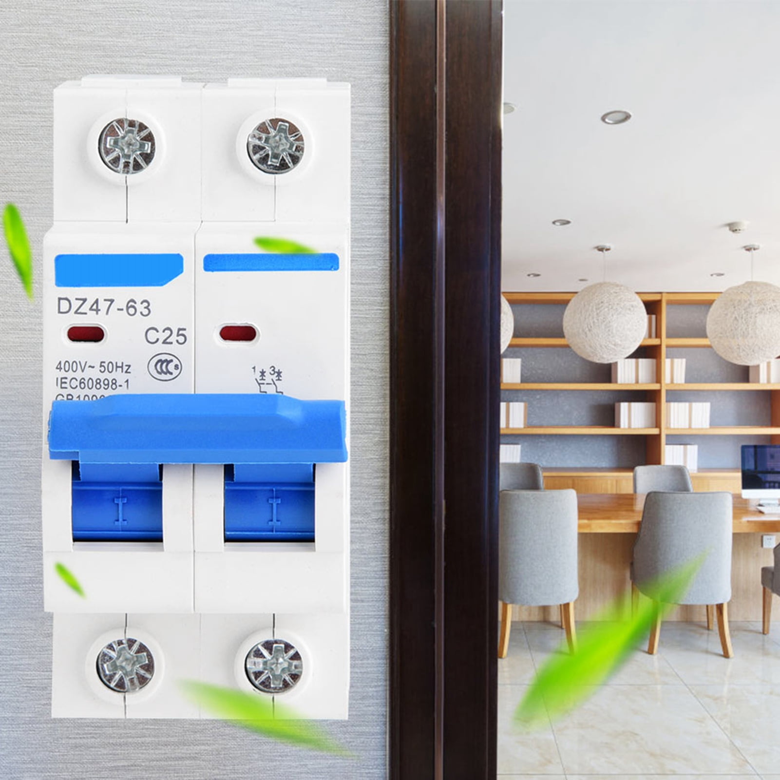 Neyseki DZ47-63 2P Miniature Circuit Breaker Leakage Protection Air Switch 400VAC(25A) - Walmart.com