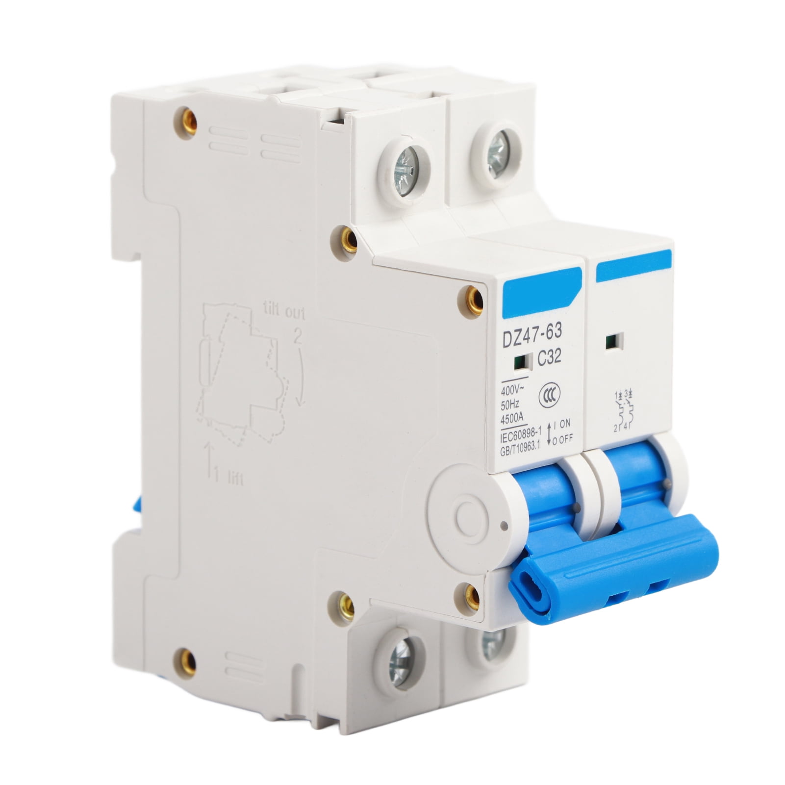 DZ47?63 2Pole 32A Miniature Current Circuit Breaker 220/380V - Walmart.com