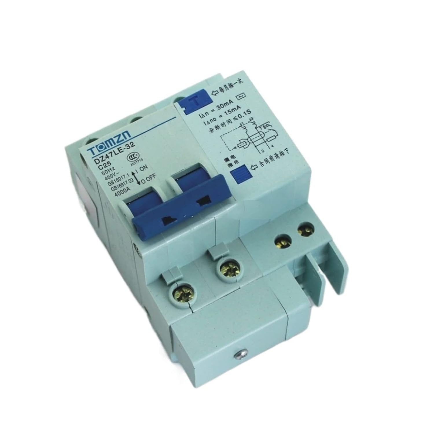 DZ47LE 2P 25A 230V~ 50HZ/60HZ Residual Current Circuit Breaker with Over Current and Leakage ...