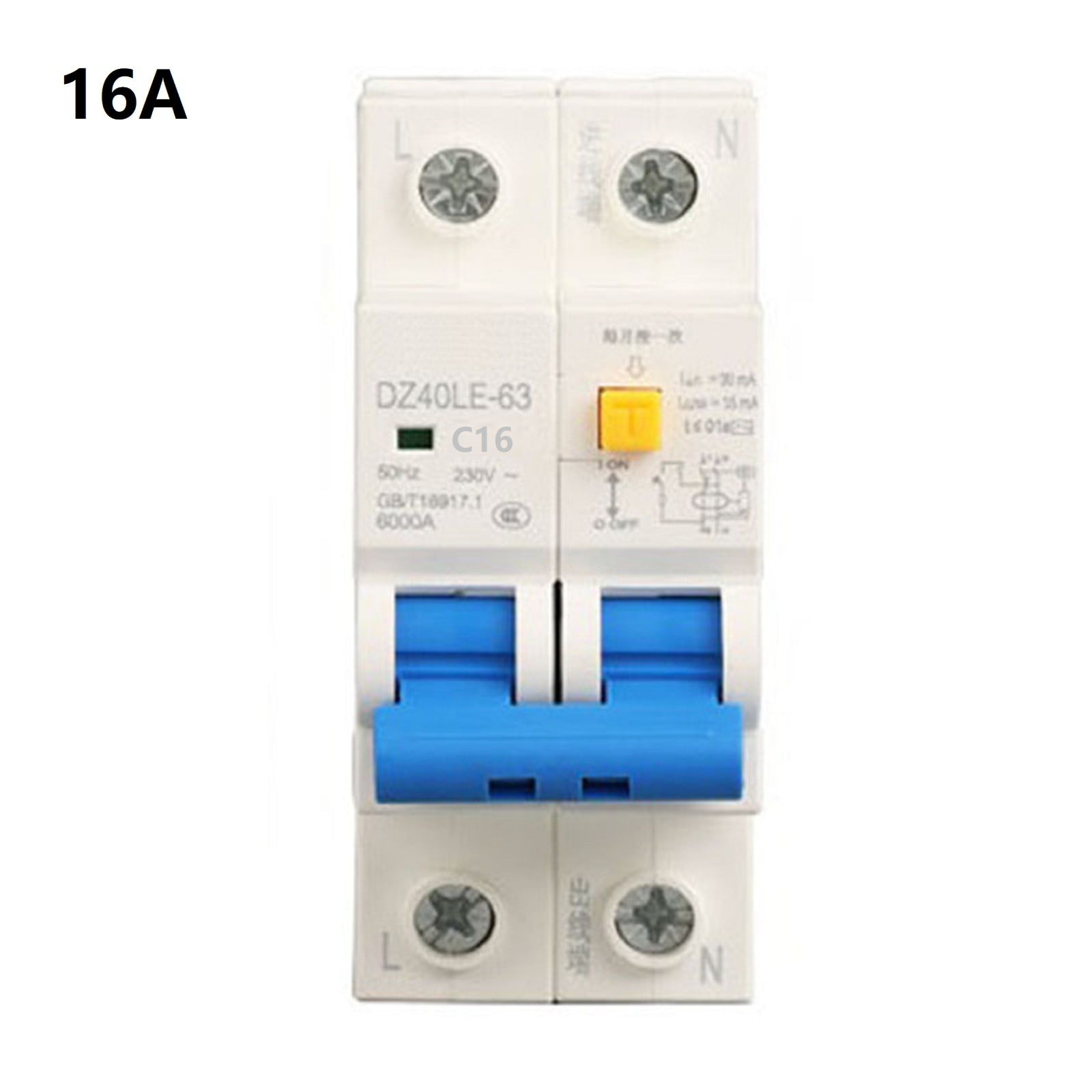 DZ47LE-63 2P Leakage circuit breaker with overload leakage protector switch 230V - Walmart.com