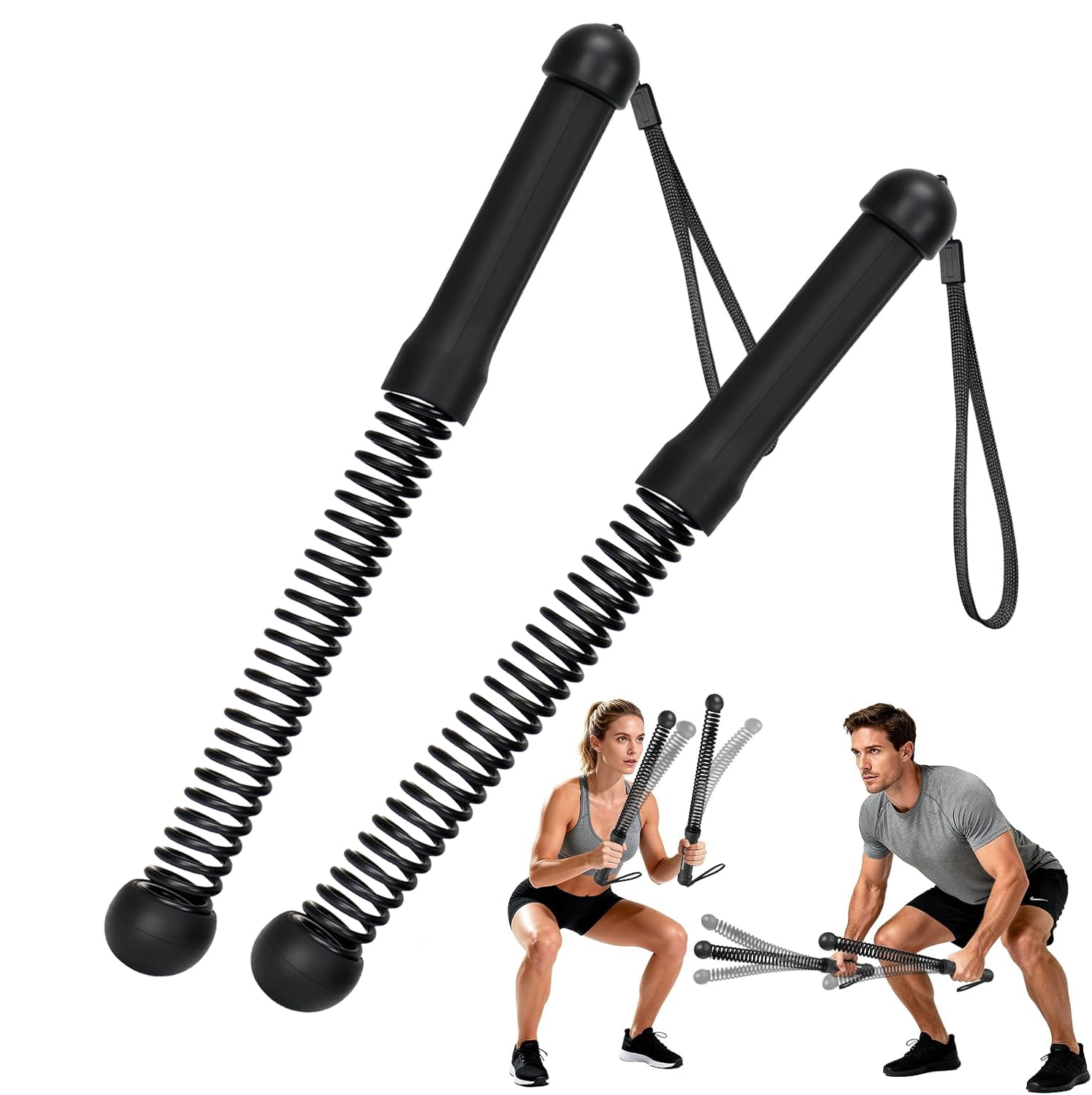 DZORUN Ropeless Battle Ropes 2PCS Portable Fitness Ropes for Home ...