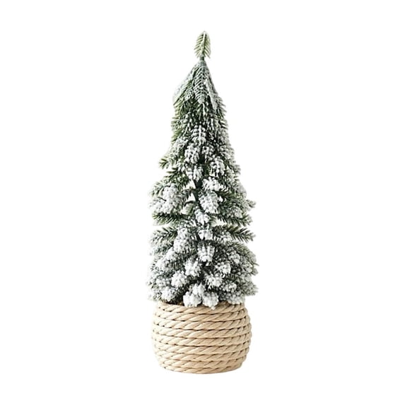 DZQMTKX Flocked Tabletop Christmas Tree, Mini Snow-covered Cedar Tree ...
