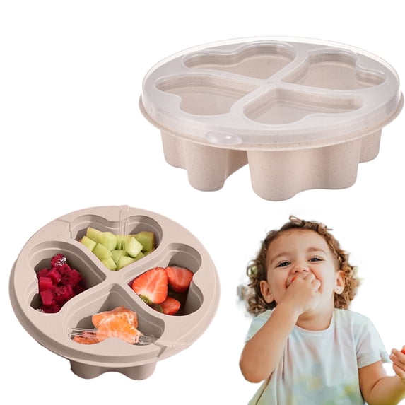 DZQMTKX Heart Shaped Snack Box,Four Compartment Divided Candy Container ...