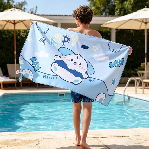 DZQMTKX Microfiber Beach Towel for Kids, Sand Resistant Quick Dry Towel ...