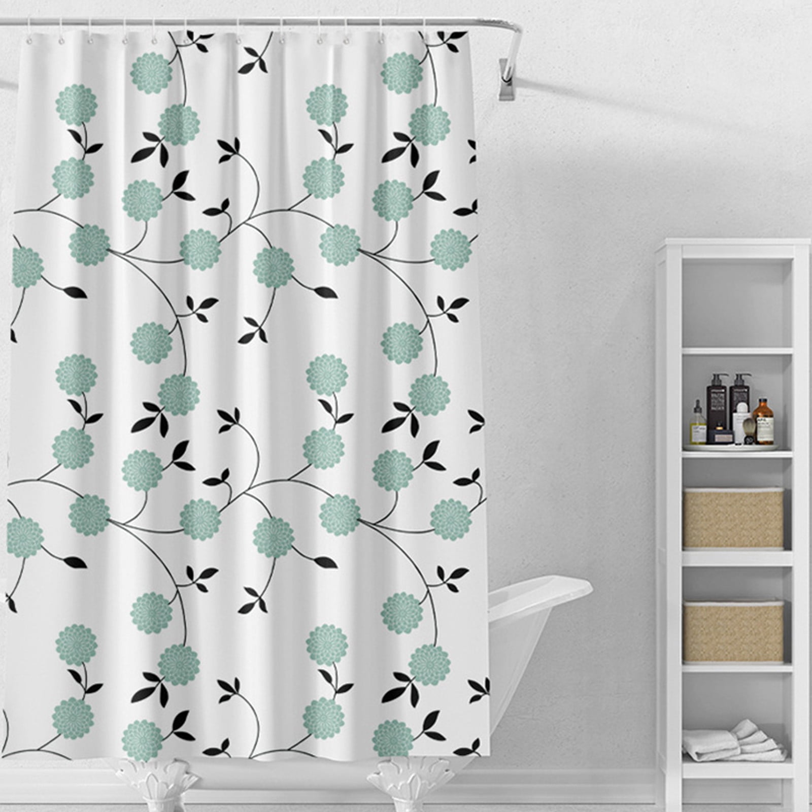 DZQMTKX Waterproof Shower Curtain, No Drilling Required Bathroom ...