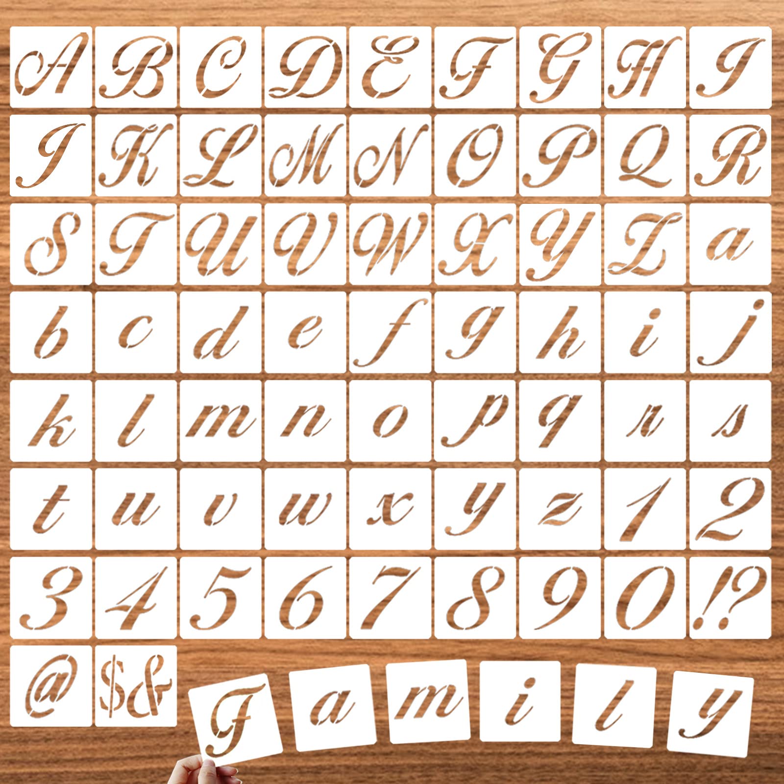 DZXCYZ 1.5 Inch Letter AIF4 Symbol Stencils for Painting Wood, 65 Pcs ...