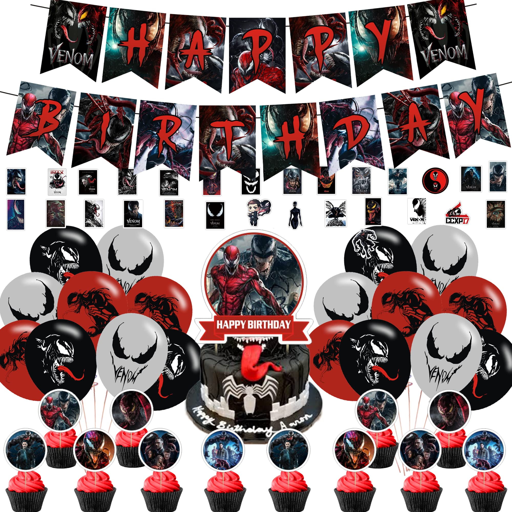 DZZK Venom 2 FEV6 Party Decorations, Venom 2 Birthday Party Supplies ...