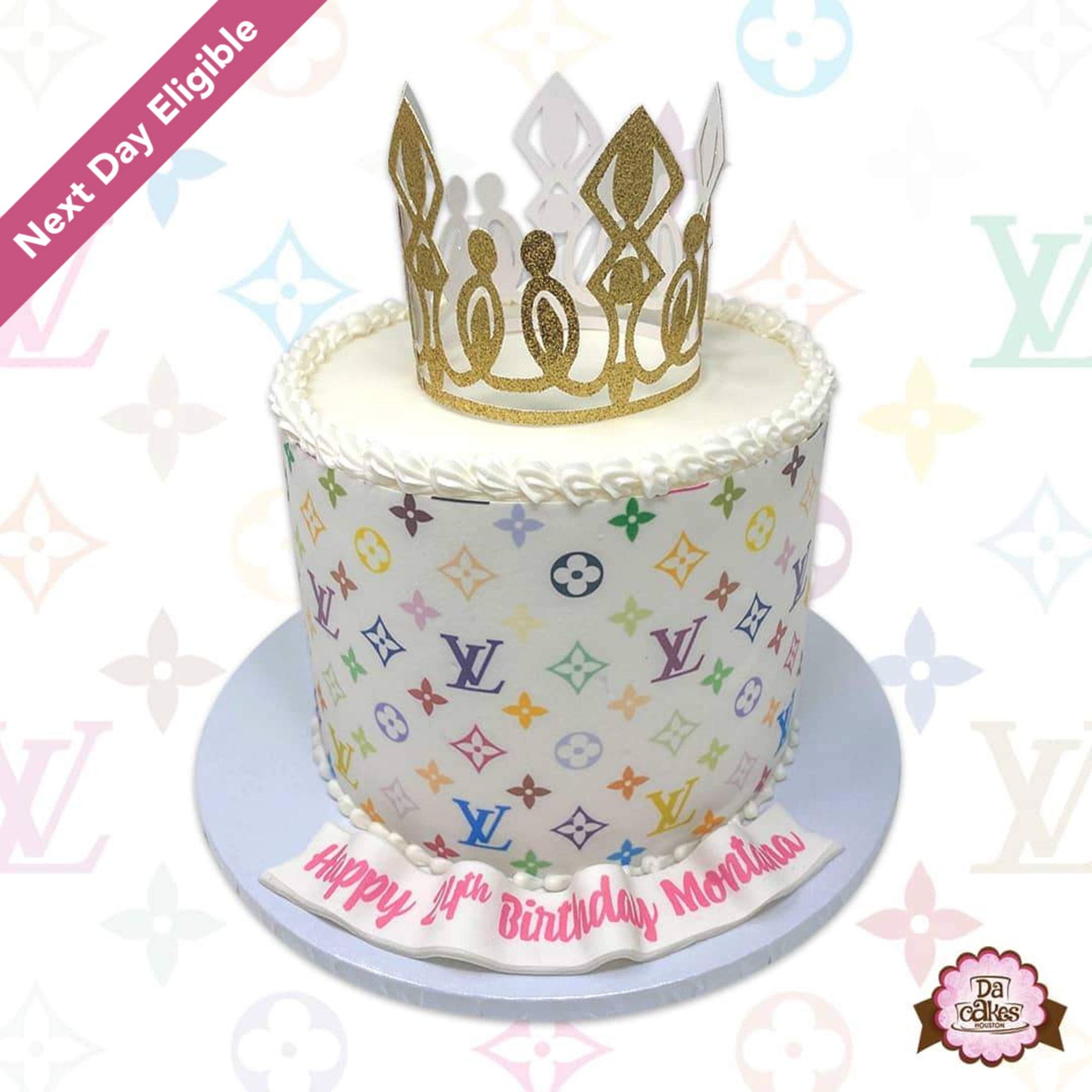 Da Cakes Houston Colorful Print with Crown 6" 8-12 Servings - Walmart.com