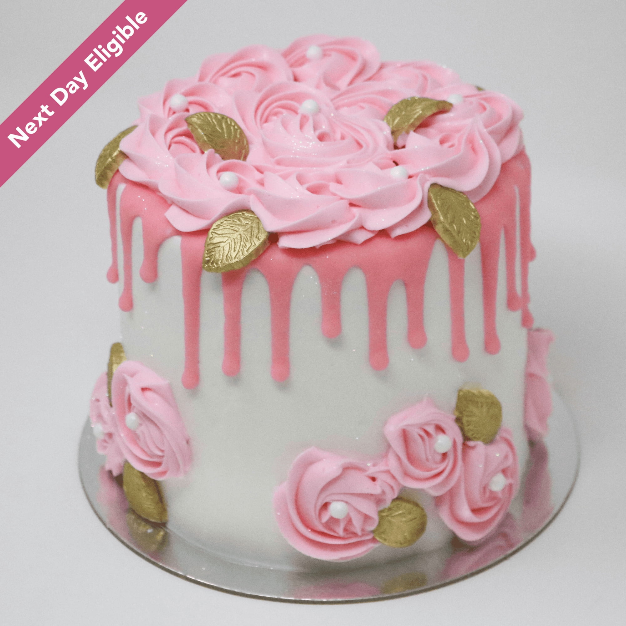 Da Cakes Houston Girly Cake with Gold Details 6" 8-12 Servings ...