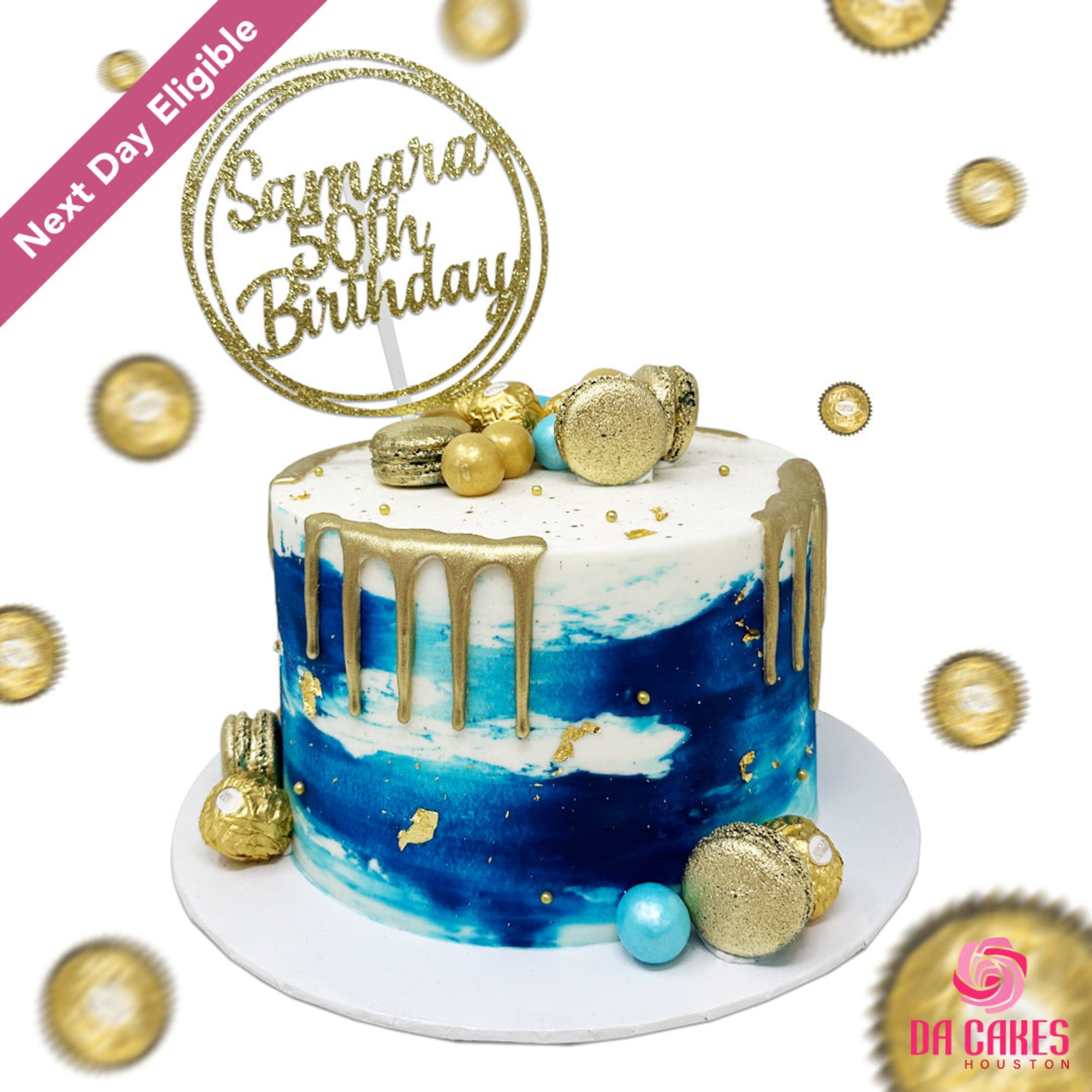 Da Cakes Houston Golden Details Cake 8" 15-20 Servings - Walmart.com