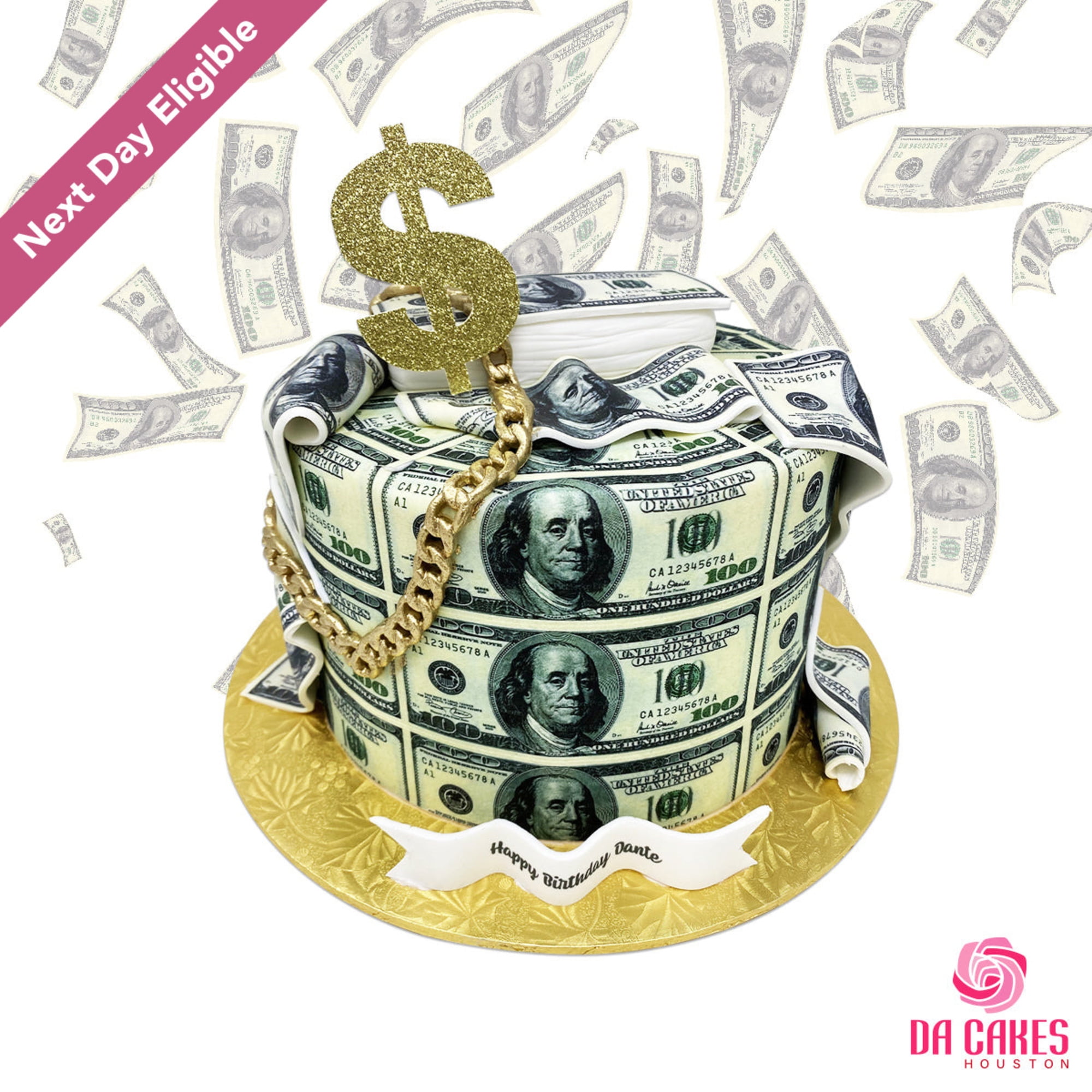 Da Cakes Houston Money Bills Round Cake 6" 8-12 Servings - Walmart.com
