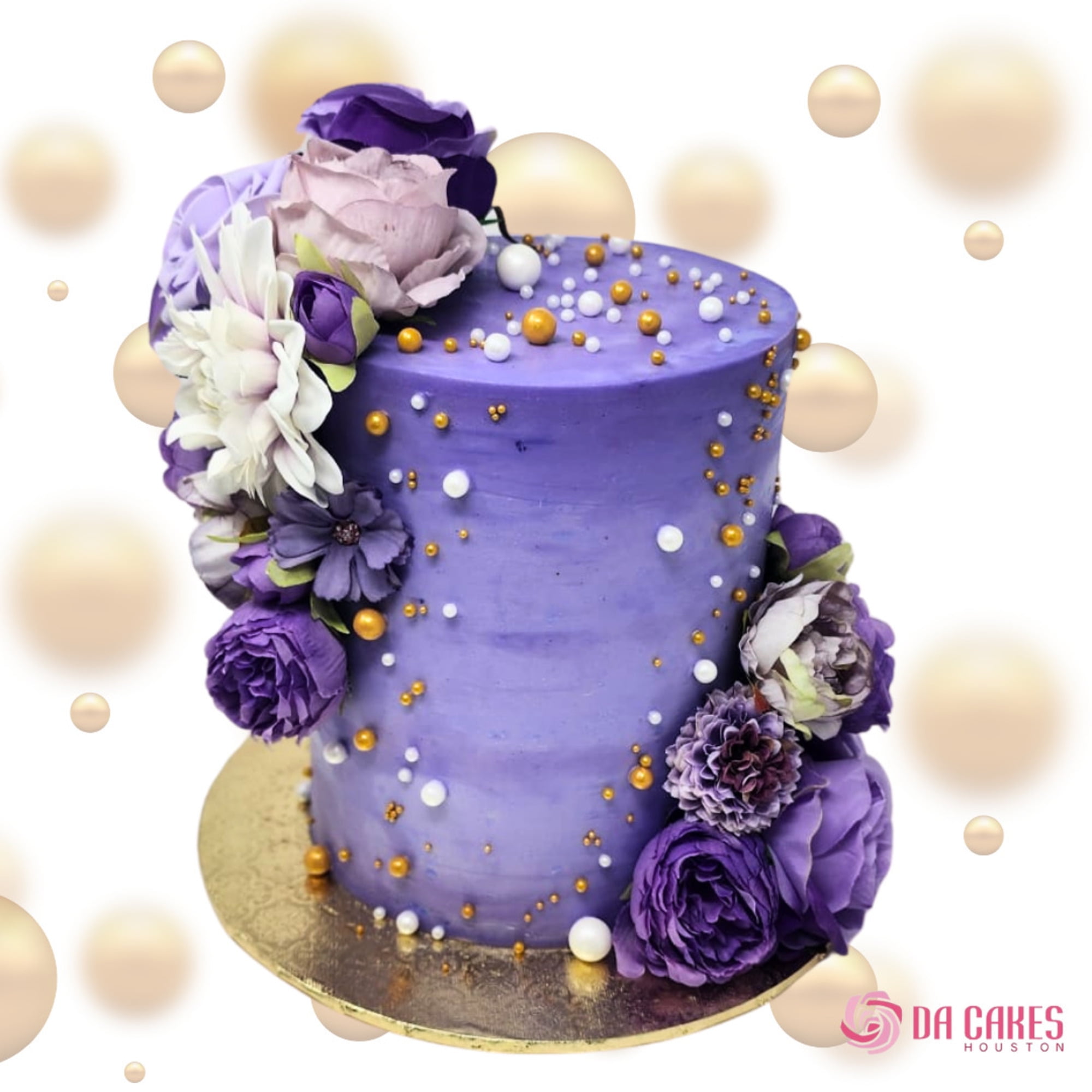 Da Cakes Houston Purple and Gold Cake Tall 8" - Walmart.com