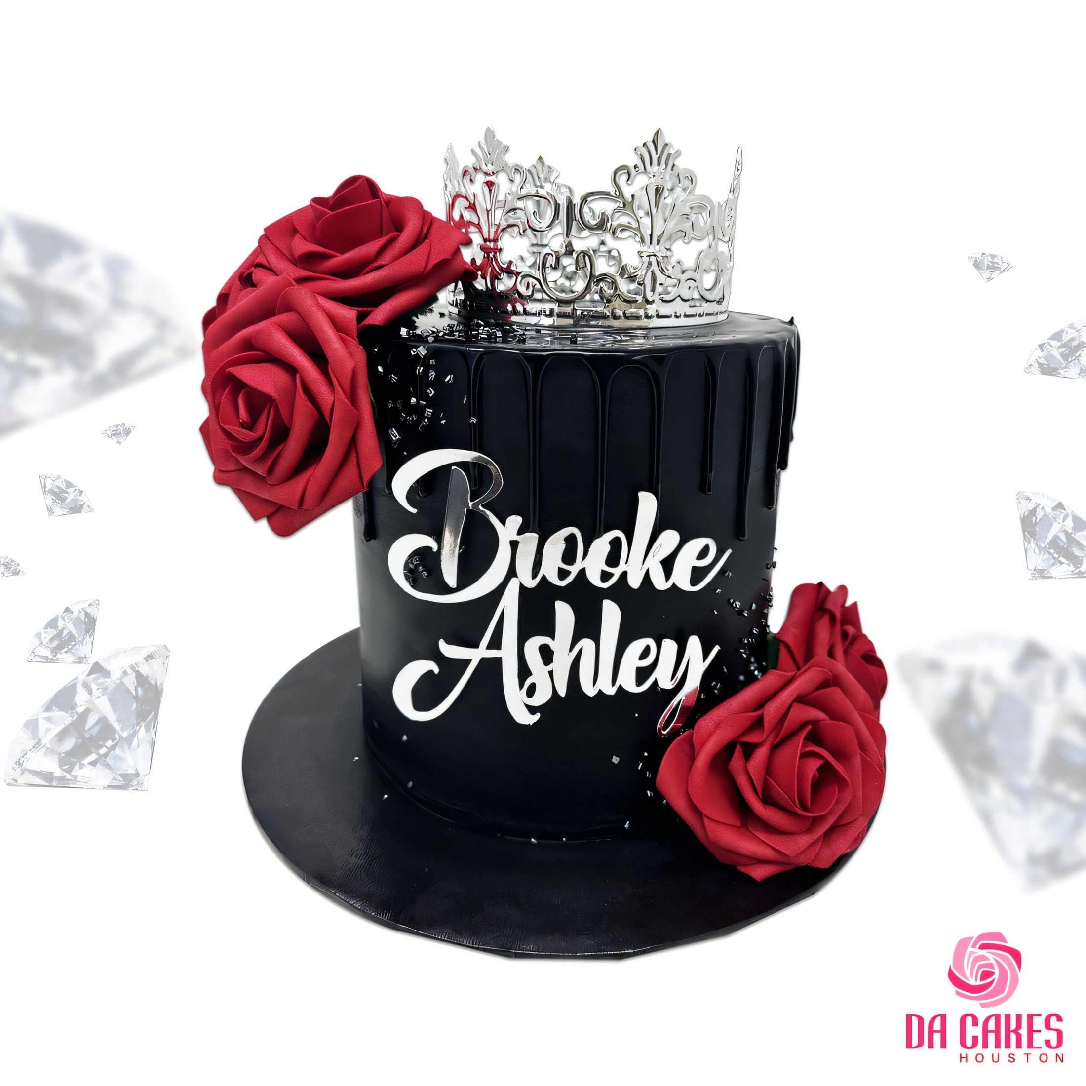 Da Cakes Houston Roses Crown Drip Cake 8" 15-20 Servings - Walmart.com