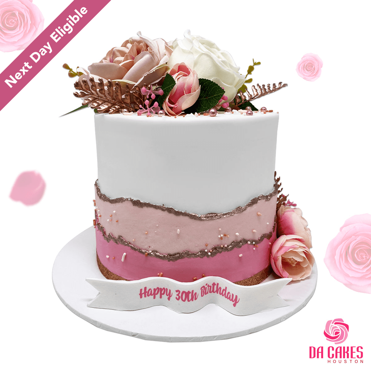 Da Cakes Houston Three Tone Buttercream Cake 6" 8-12 Servings - Walmart.com