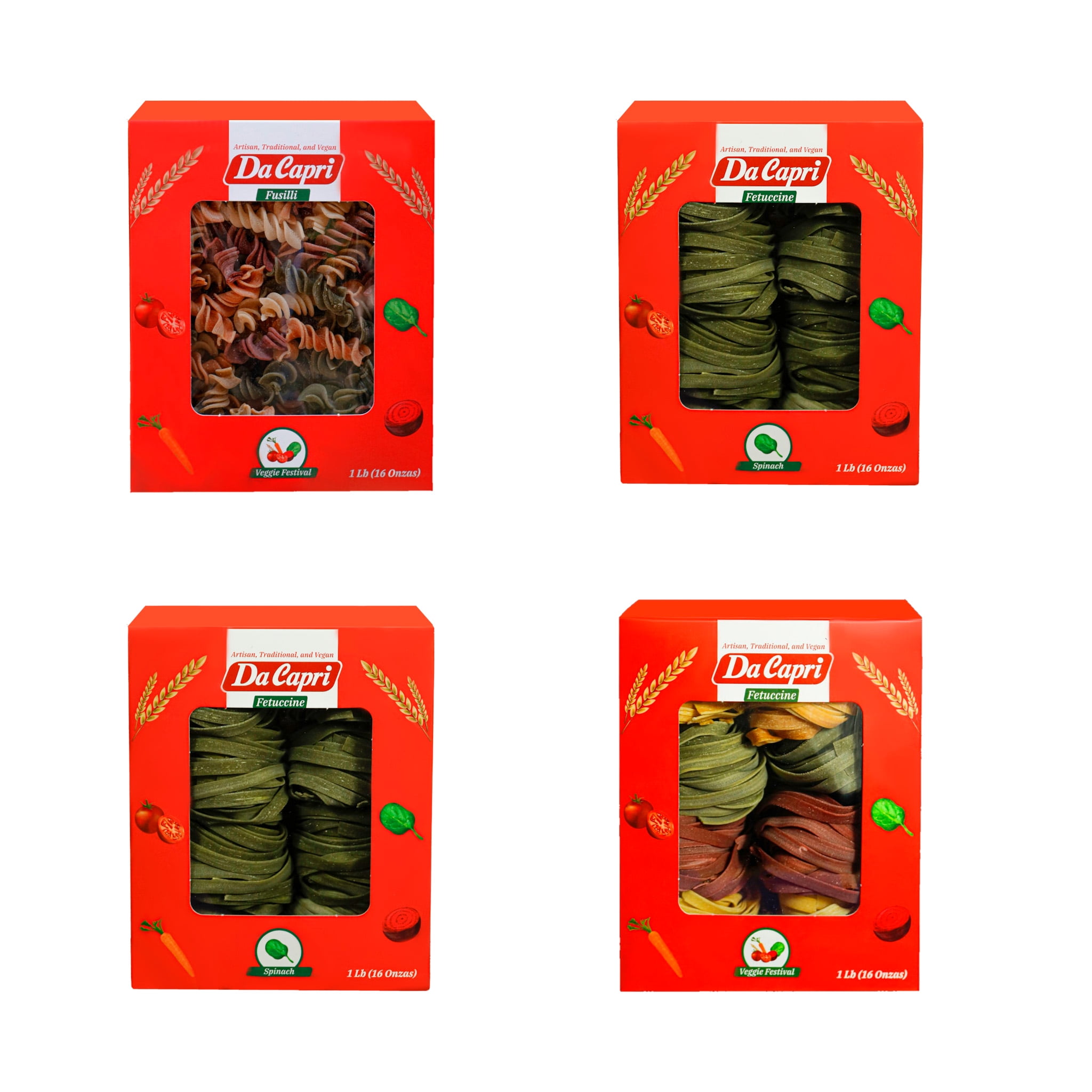 Da Capri Fettuccine & Fusilli (Pack Of 4) | Artisanal Homemade Pasta ...