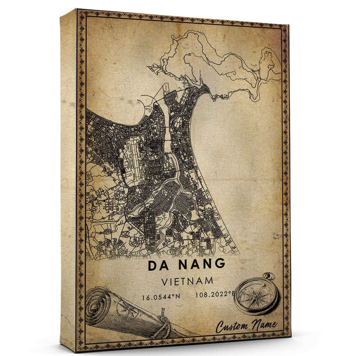 Da Nang Map Poster, Vietnam Map Art Poster, Canvas, Da Nang Map City ...