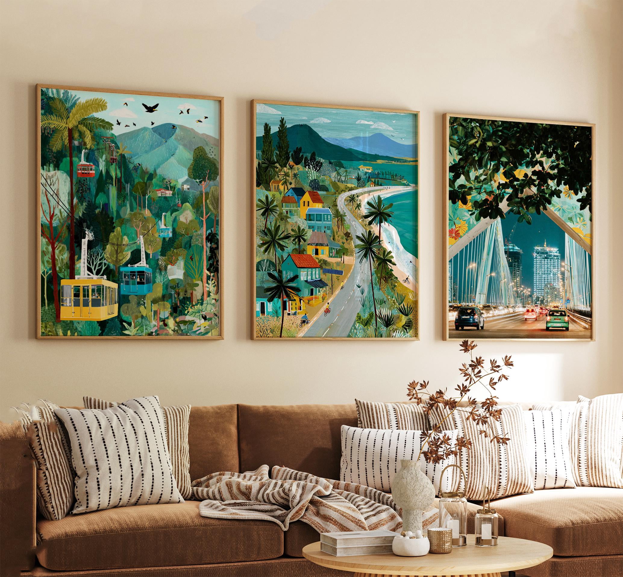 Da Nang Vietnam Poster Vintage Inspired Coastal City Wall Art Neutral ...