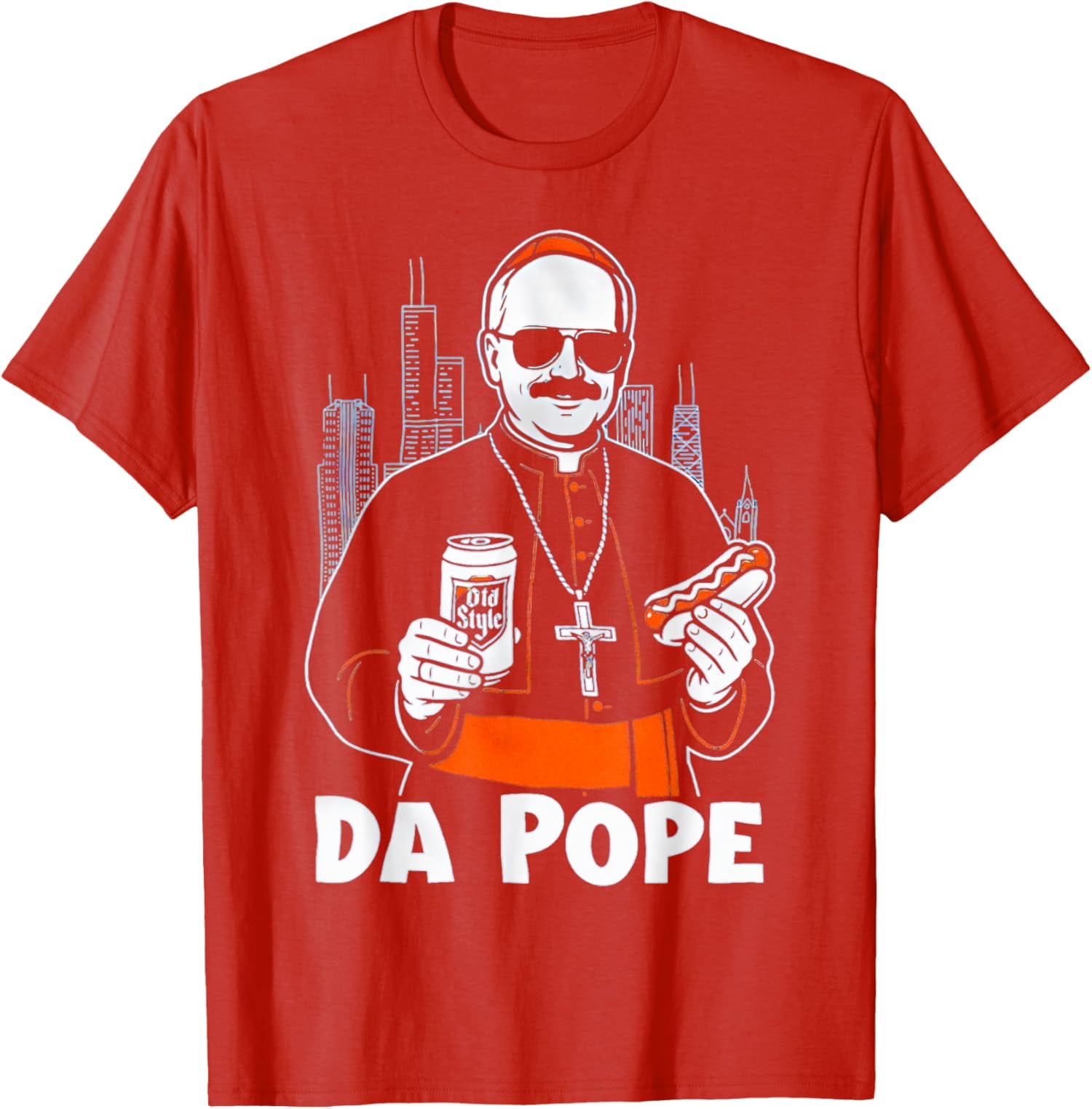 Da Pope From America - Funny Pope Leo XIV Chicago Design with Beer, Hot ...