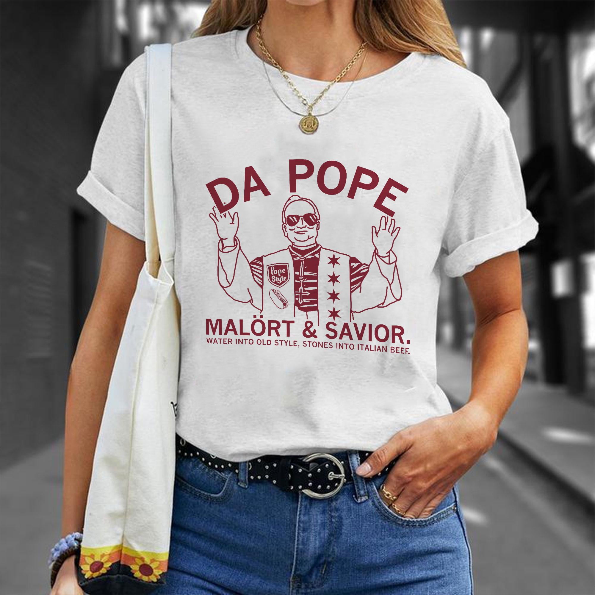 Da Pope Malört & Savior Meme T-Shirt – Leo XIV New Pope Minimalist Religious Tee - Walmart.com