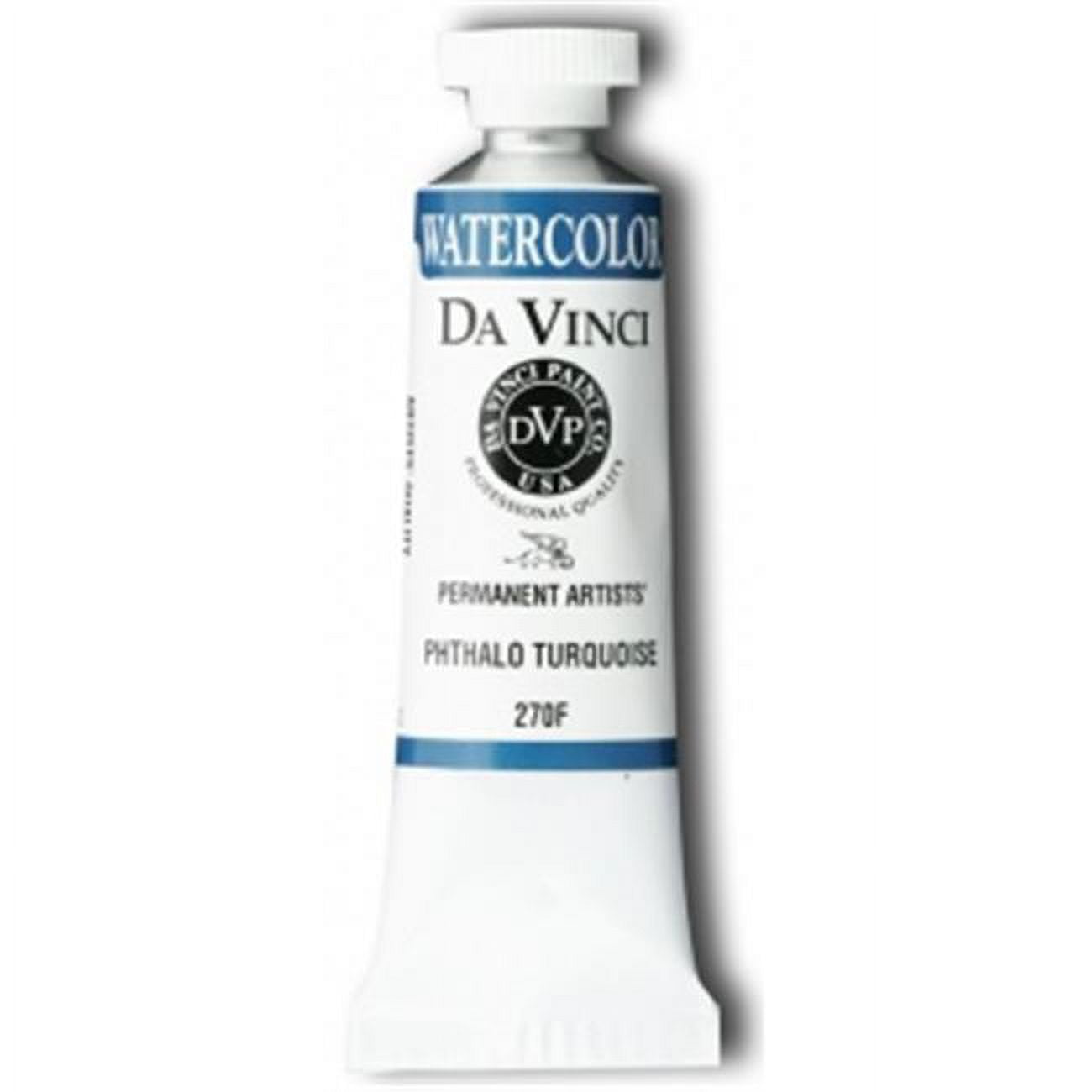 Da Vinci Artists' Permanent Watercolor - Phthalo Turquoise, 15 ml tube ...