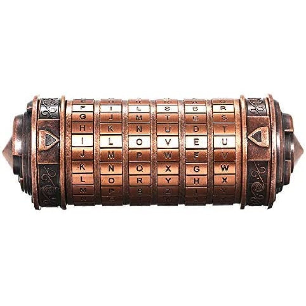 Da Vinci Code Inspired Cryptex Lock Puzzle, Metal Crafted Secret Keeper for Him & Her, Valentine ...