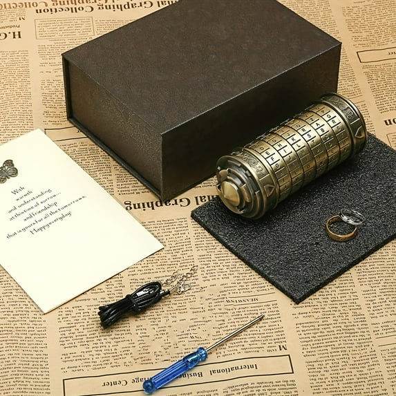 Da Vinci Code Mini Cipher Box - Heavy-Duty Solid Metal Combination ...